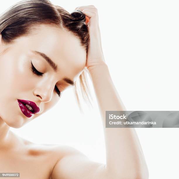 Potret Wajah Wanita Cantik Model Cantik Gadis Dengan Sempurna Segar