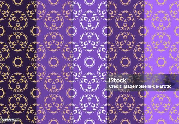 Pola Geometris Mulus Dengan Ornamen Gaya Modern Pada Warna B Ilustrasi