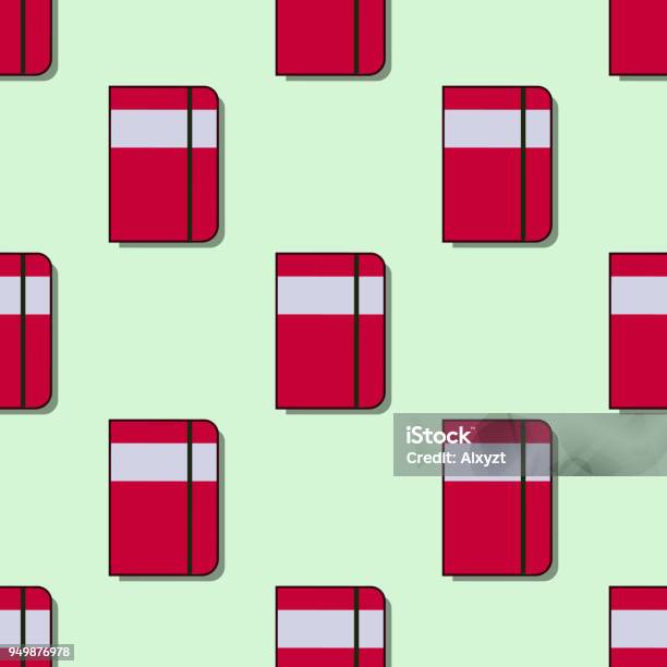 Pola Sekolah Yang Mulus Dengan Ilustrasi Vektor Datar Notebook Merah ... Pola Sekolah Yang Mulus Dengan Ilustrasi Vektor Datar Notebook Merah ...