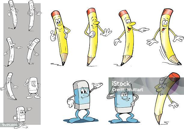 Comic 연필 지우개 0명에 대한 스톡 벡터 아트 및 기타 이미지 0명 등장인물 라인아트 Istock