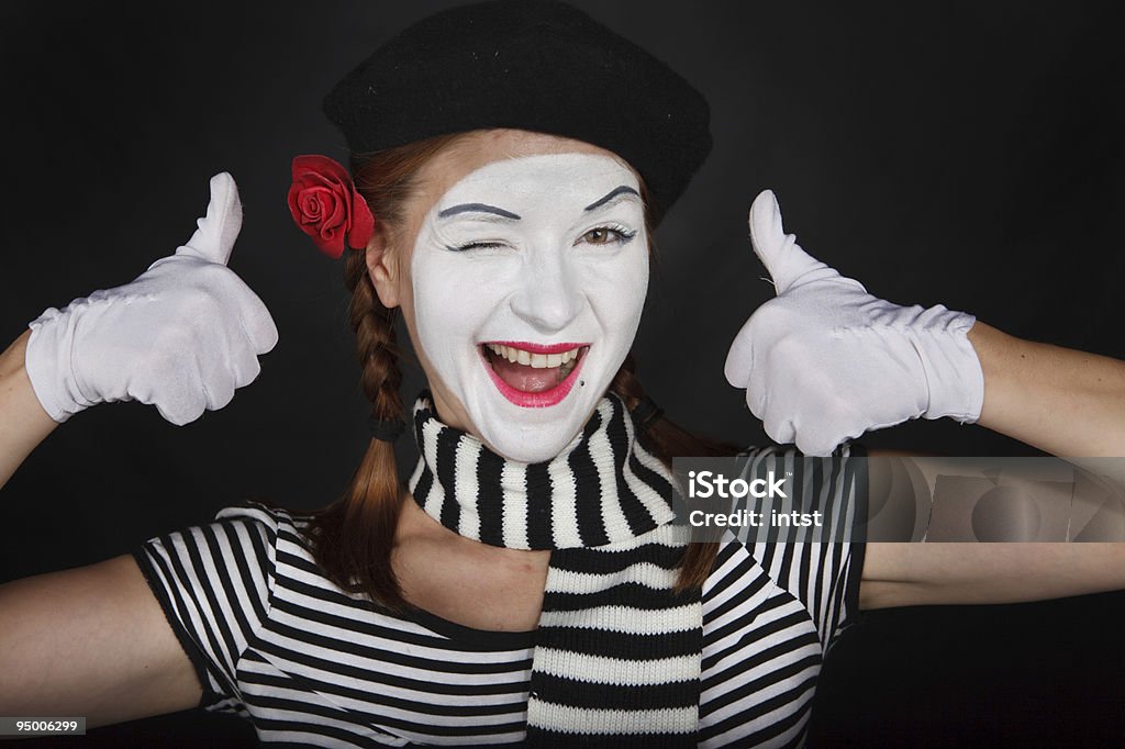 행복함 Mime 세로는 어릿광대 서커스 공연자에 대한 스톡 사진 및 기타 이미지 어릿광대 서커스 공연자 행복 20 24세