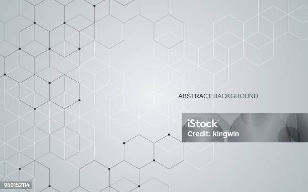Vector Hexagonal Background Digital Geometric Abstraction With Lines