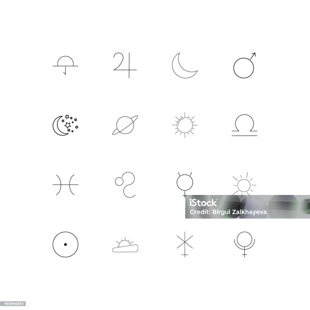 Astroloji Basit Doğrusal Icons Set Seviyelendirilmiş Vektör Simgeler ... Astroloji Basit Doğrusal Icons Set Seviyelendirilmiş Vektör Simgeler ...