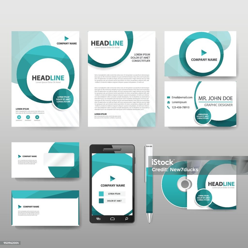 Green Vector Laporan Tahunan Leaflet Brochure Flyer Desain Template