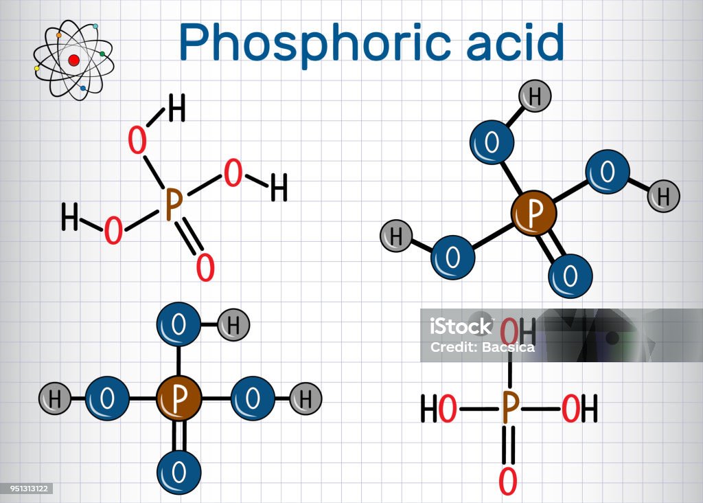 Phosphoric Acid Is A Mineral And Weak Acid Molecule Structural Chemical