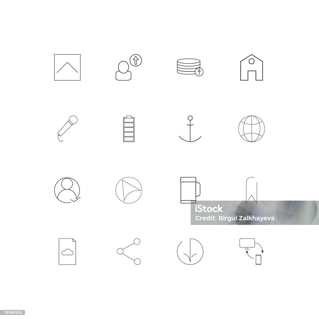 Web 應用程式簡單的線性圖示設置分級顯示的向量圖示向量圖形及更多咪高峰圖片 咪高峰 圖示 房屋 Istock