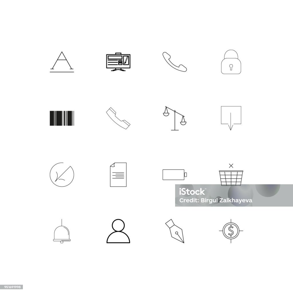 Web 應用程式簡單的線性圖示設置分級顯示的向量圖示向量圖形及更多圖示圖片 圖示 平衡 插圖 Istock