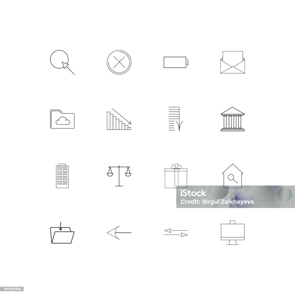 Web 應用程式簡單的線性圖示設置分級顯示的向量圖示向量圖形及更多圖示圖片 圖示 大小的比例 平衡 Istock