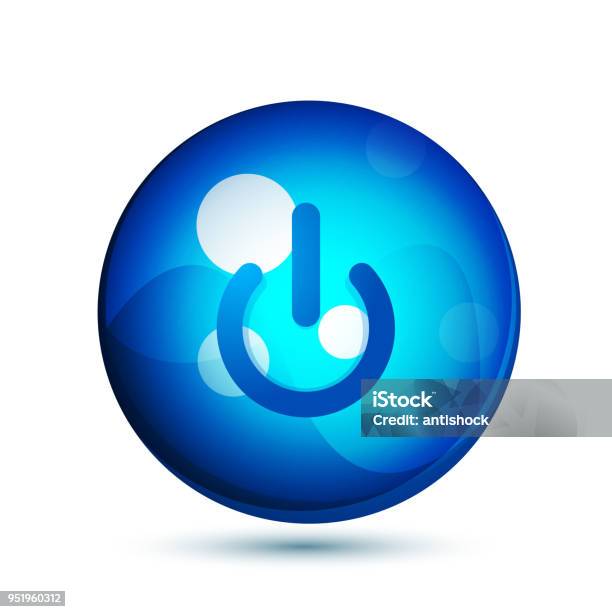 Icône Dalimentation Bouton Bleu Symbole De Départ Vecteurs Libres De