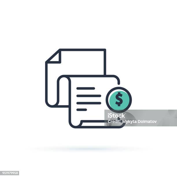 Invoice Icon Bill Paid Symbol Tax Form Outline Icon Paper Document With ... Invoice Icon Bill Paid Symbol Tax Form Outline Icon Paper Document With ...