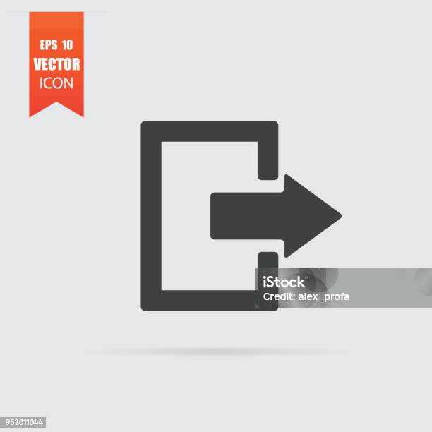 Icône De Quitter Dans Un Style Plat Isolé Sur Fond Gris Vecteurs Libres