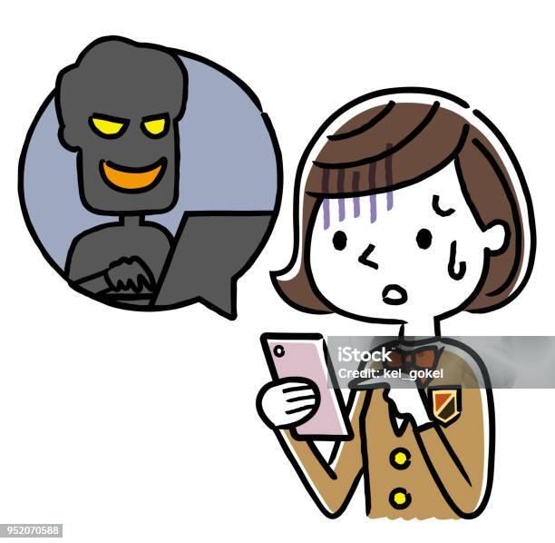 Female Student Smartphone Internet Crime Fraud Stock Illustration ... Female Student Smartphone Internet Crime Fraud Stock Illustration ...