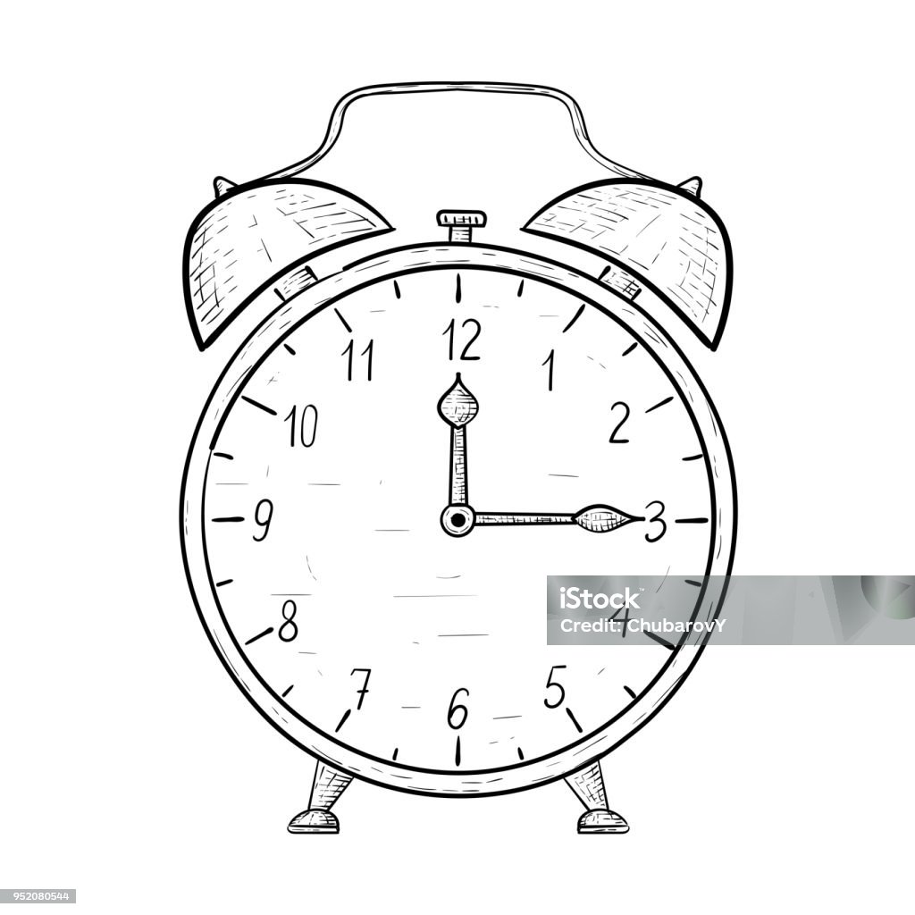 Ilustración de Despertador Retro Boceto Dibujado De La Mano 1215 y más ... Ilustración de Despertador Retro Boceto Dibujado De La Mano 1215 y más ...