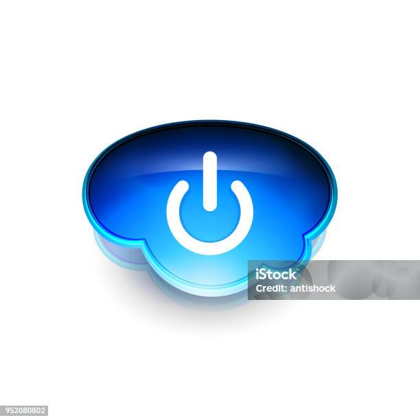 Icône Dalimentation Bouton Bleu Symbole De Départ Vecteurs Libres De