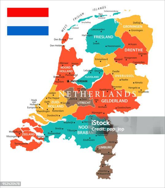 Kaart Van Nederland Vector Stockvectorkunst En Meer Beelden Van