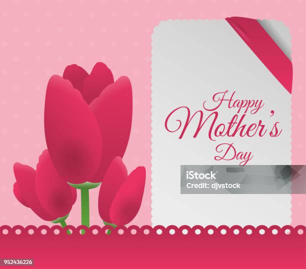 Happy Mothers Day Flowers Decoration Card Stock Illustration Download