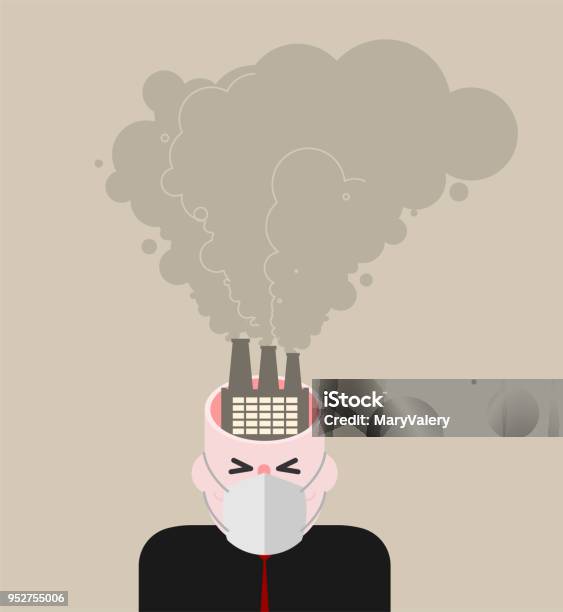 Buka Kepala Tanaman Asap Pria Bertopeng Dari Debu Pria Di Respirator ... Buka Kepala Tanaman Asap Pria Bertopeng Dari Debu Pria Di Respirator ...