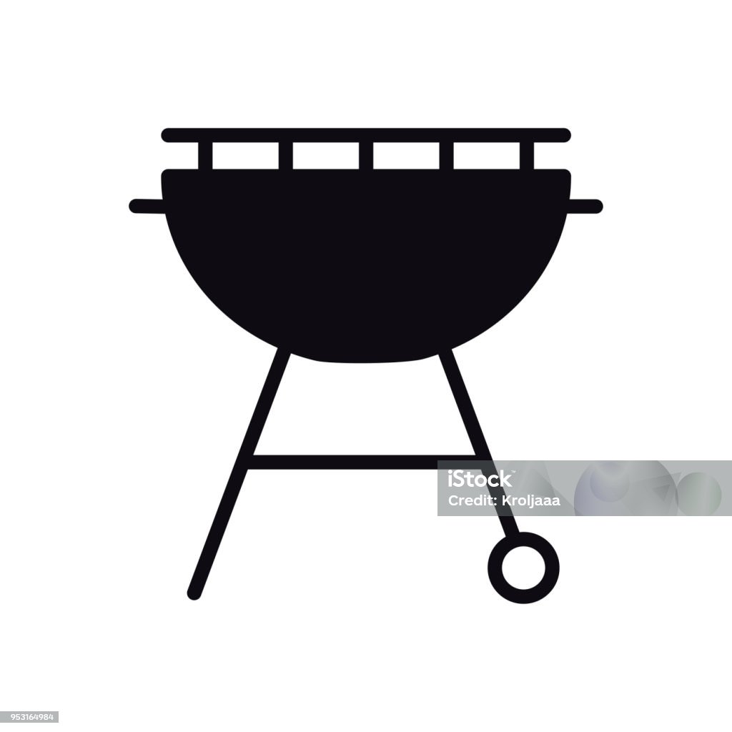 Ikon Panggangan Roaster Bbq Arang Grill Sign Dan Simbol Barbekyu