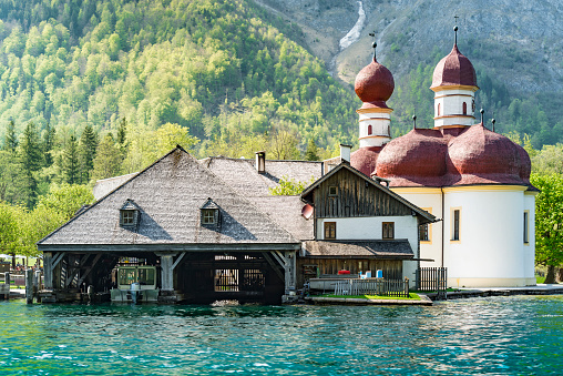 Koenigssee 세인트 Bartholomae Berchtesgaden 바바리아 독일 0명에 대한 스톡 사진 및 기타 이미지