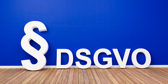 Dsgvo 기본 데이터 보호 규제 개념 파란색 벽3d에 단락 기호로 렌더링 3차원 형태에 대한 스톡 사진 및 기타 이미지 3