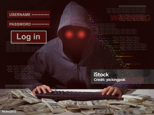 Cyber Attack With Unrecognizable Hooded Hackerman In Hoodie Is Hacker