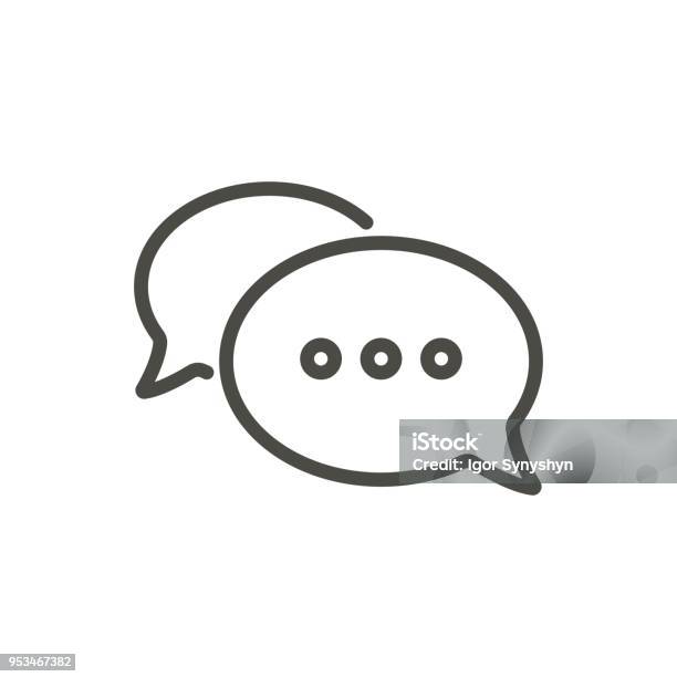 Tchat Icône Vecteur Symbole De Ligne De Message Vecteurs Libres De