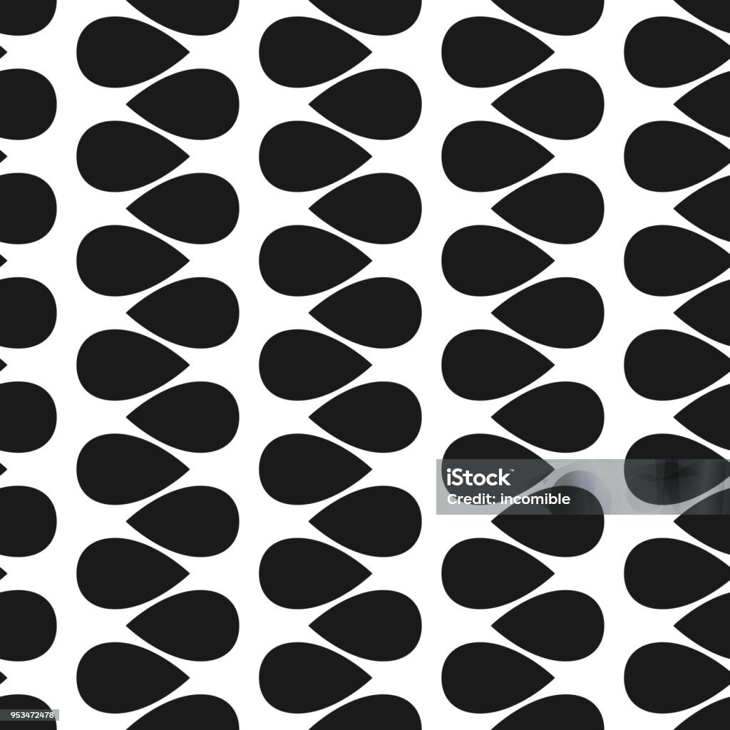 Abstract Seamless Drop Pattern Monochrome Black And White Texture