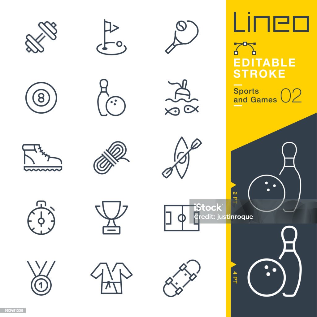 Lineo 편집 가능한 뇌졸중스포츠와 게임 라인 아이콘 아이콘에 대한 스톡 벡터 아트 및 기타 이미지 아이콘 스포츠 상징