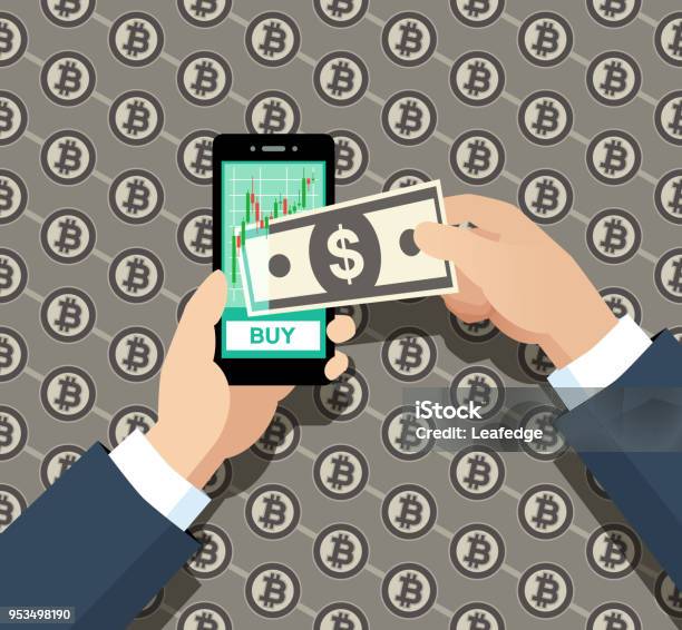Cryptocurrency 개념 구매는 Bitcoin 가상화폐공개에 대한 스톡 벡터 아트 및 기타 이미지 가상화폐공개 경제