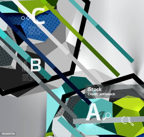 Komposisi Geometris Segi Enam 3d Latar Belakang Abstrak Digital