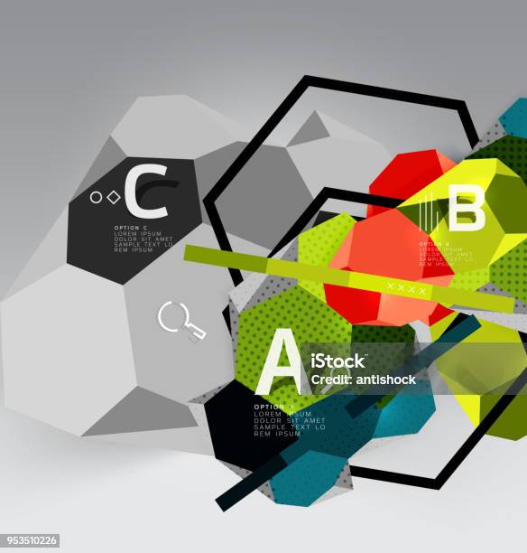 Komposisi Geometris Segi Enam 3d Latar Belakang Abstrak Digital