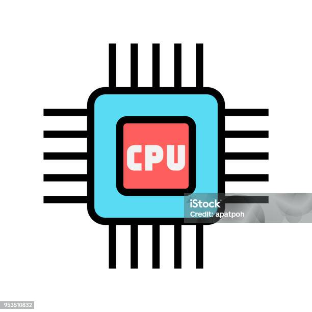 Cpu 아이콘입니다 벡터 프로세서입니다 Cpu에 대한 스톡 벡터 아트 및 기타 이미지 Cpu 개념 과학 Istock