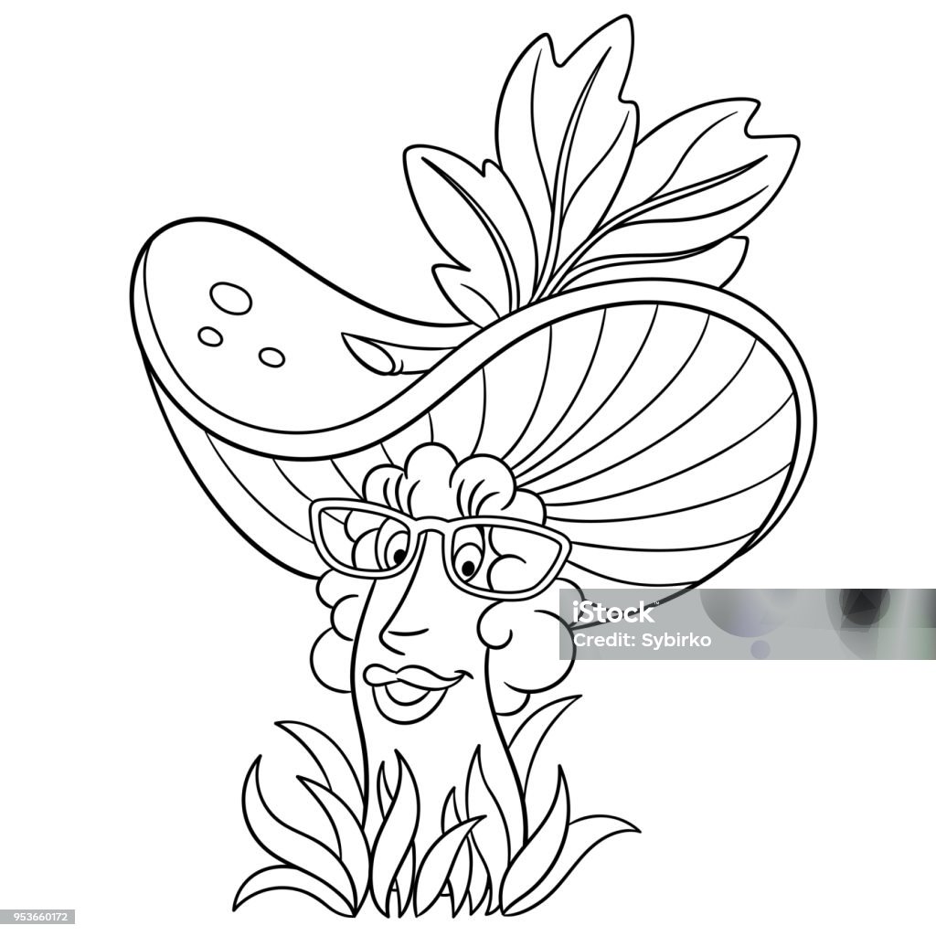 Kartun Topi Susu Kunyit Selamat Emotikon Jamur Ilustrasi Stok Unduh Gambar Sekarang Berwajah