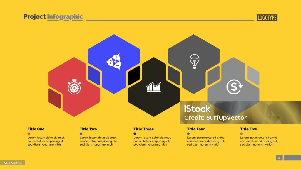 Five Hexagons Scheme Slide Template Stock Illustration - Download Image ... Five Hexagons Scheme Slide Template Stock Illustration - Download Image ...
