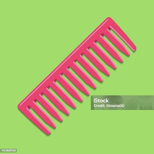 Sisir Ikon Untuk Menyisir Rambut Aksesori Wanita Dan Pria Ilustrasi
