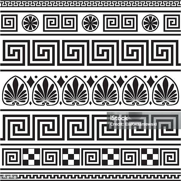 Set Of Vector Greek Borders向量圖形及更多希臘 南歐圖片 希臘 南歐 古希臘 古典風格 希臘文化