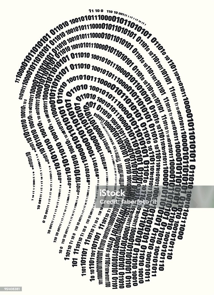 Graphic Design Of Binary Code Fingerprint Stock Illustration Download Image Now Binary Code