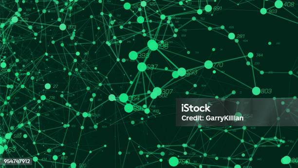 Vektor Abstrak Warnawarni Big Data Point Plot Visualisasi Desain