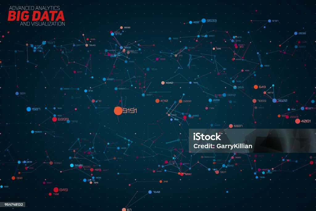 Vector Abstract Colorful Big Data Point Plot Visualization Futuristic Infographics Design Visual