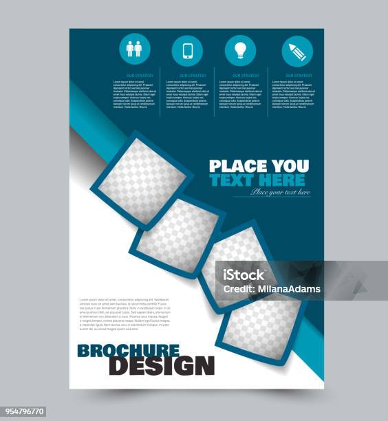 Templat Selebaran Bisnis Ukuran 4 Desain Brosur Sampul Laporan Tahunan