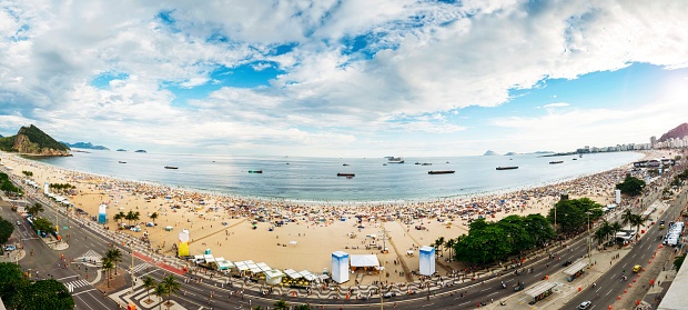 Copacabana 리오 데 자네이 브라질의 파노라마 공연에 대한 스톡 사진 및 기타 이미지 공연 공중 뷰 붐비는