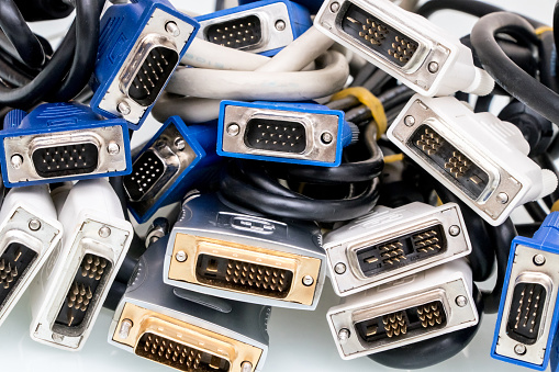 Dvi 및 Vga 케이블 그래픽 사용자 인터페이스에 대한 스톡 사진 및 기타 이미지 그래픽 사용자 인터페이스 기술자 다양