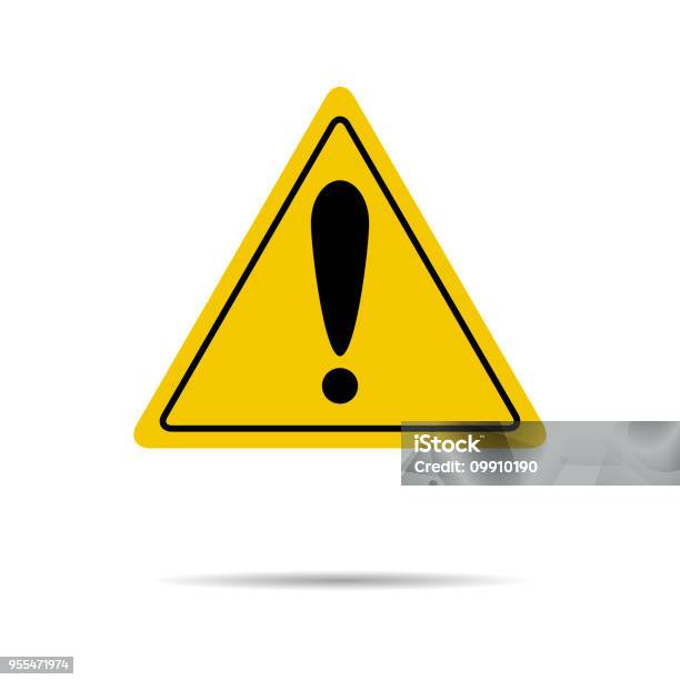 Sign Of Attention And Exclamation In Yellow Triangle Stock Illustration