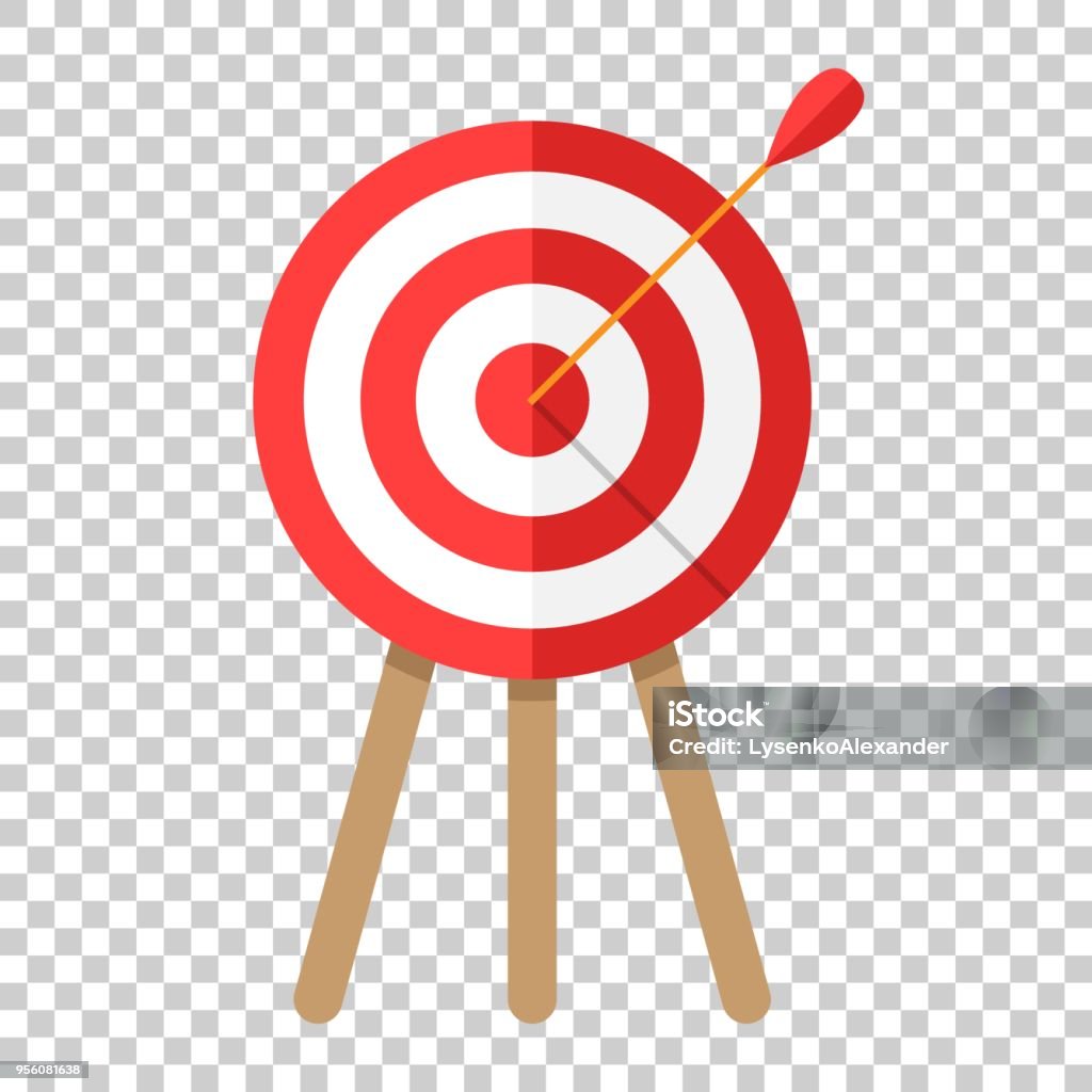 Target Aim Vector Icon In Flat Style Darts Game Illustration On