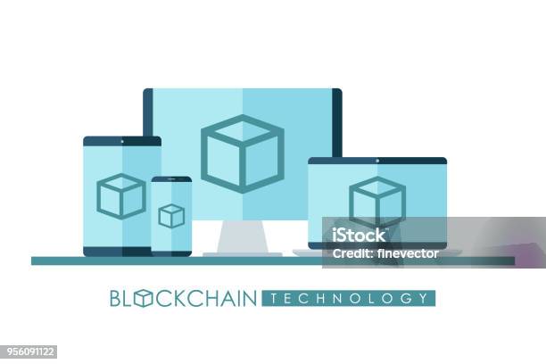 Blockchain 기술로 스마트폰 태블릿 Pc 노트북 데스크톱 컴퓨터 화면에 서명 Cryptocurrency 데이터 보호