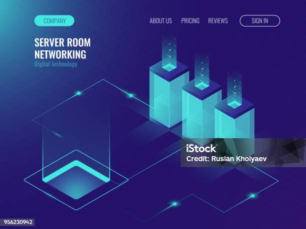 Spanduk Ruang Server Hosting Web Dan Pemrosesan Konsep Big Data