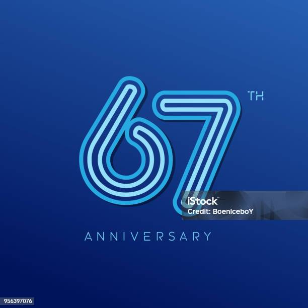 67 Jaar Verjaardag Viering Logo Verjaardagslogo Met Blauwe Lijnkleur ... 67 Jaar Verjaardag Viering Logo Verjaardagslogo Met Blauwe Lijnkleur ...