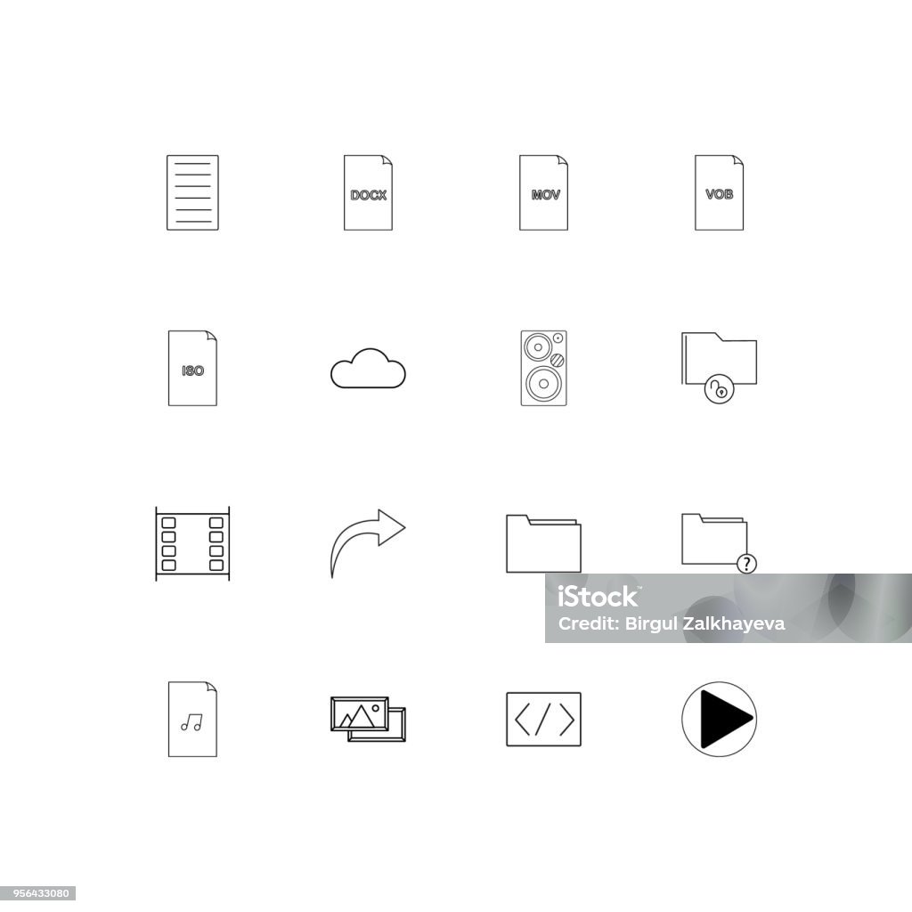 Ilustración de Archivos Y Carpetas Set De Iconos Fina Lineal De Signo ... Ilustración de Archivos Y Carpetas Set De Iconos Fina Lineal De Signo ...
