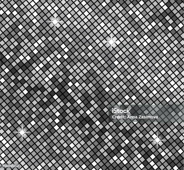 Metallicsilver 모자이크입니다 벡터 실버 디스코 조명 배경입니다 추상적인 배경입니다 디스코 파티 템플릿입니다 추상적인