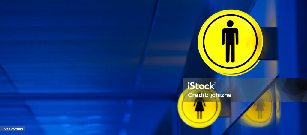 Male Female Toilet Restroom Sign Man And Woman Equality Concept Copy
